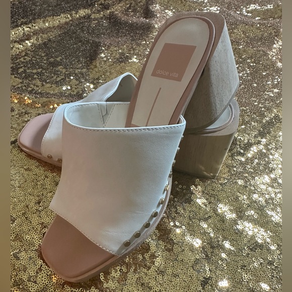 Dolce Vita | Shoes | Nwt Dolce Vita Ivory Studded Wooden Block Heel ...